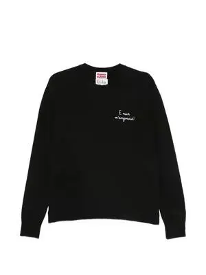 MC2 SAINT BARTH Embroidery Long-sleeved Sweater - Black