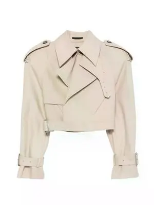 Wardrobe.NYC Drill Perfecto Buckle Fastening Trench Jacket - Neutrals