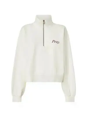 Pinko Quarter-zip Printed Sweatshirt - Neutrals