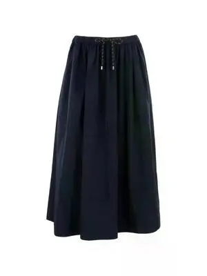 Veronica Beard Bates Drawstring Midi Skirt - Blue