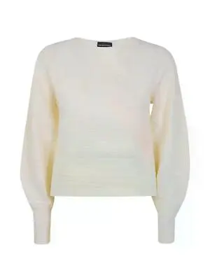 Emporio Armani Balloon-sleeve Sweater - Neutrals