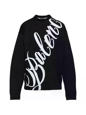 Balenciaga Logo-detail Knitted Sweater - Black