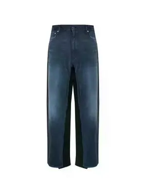Balenciaga Distressed Raw-cut Wide Leg Jeans - Blue