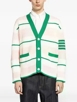 Thom Browne Striped V-neck Cardigan