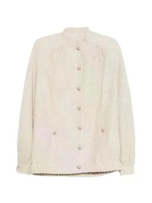 Alessandra Rich Buttoned Embellished Jacket - Neutrals