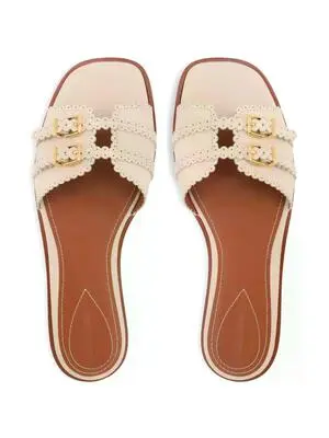 Zimmermann Goldie Buckle-fastening Leather Sandals - Neutrals