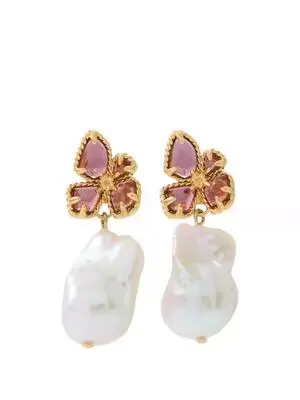 Zimmermann Bloom Baroque-pearl Drop Earrings - Gold