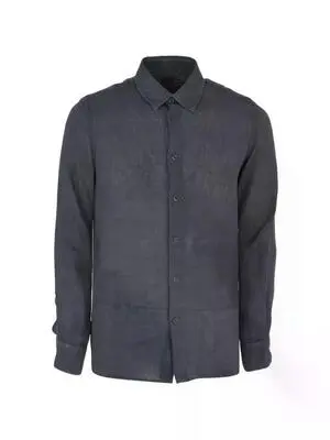 120% Lino Long-sleeve Contemporary Fit Shirt - Grey