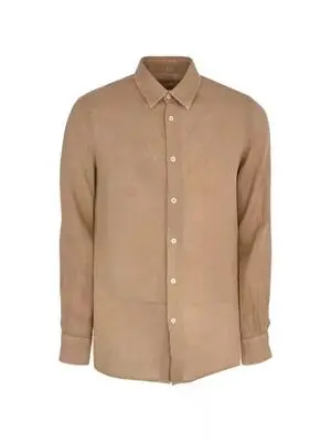 120% Lino Buttoned Long-sleeve Shirt - Neutrals