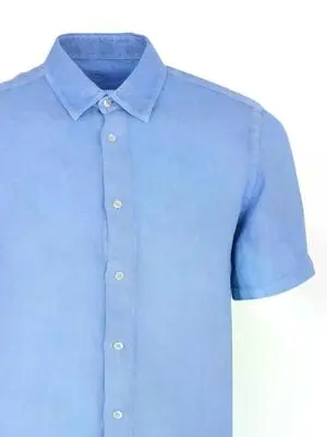 120% Lino Short-sleeve Shirt - Blue