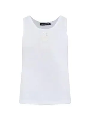 Dolce & Gabbana Bow-detail Logo-patch Tank Top