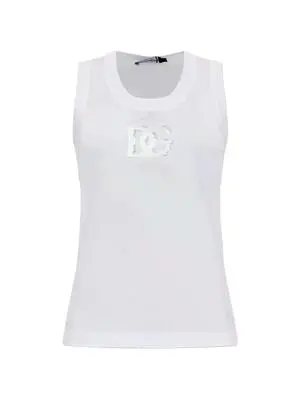 Dolce & Gabbana Logo-detail Tank Top - White
