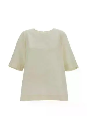 CASEY CASEY Short-sleeved Crinkled T-shirt - Neutrals