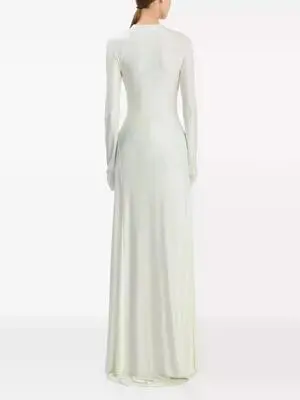 Victoria Beckham Twist Waist Gown Dress - Green