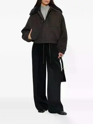 Victoria Beckham Fur-collar Pocket Jacket - Brown
