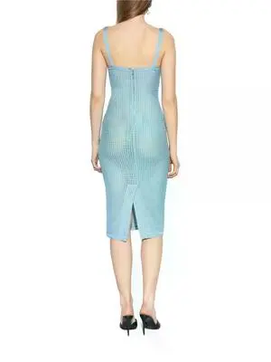 Dolce & Gabbana Openwork Knit Bustier Midi Dress