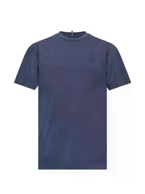 Moncler Logo Patch Cotton T-shirt - Blue