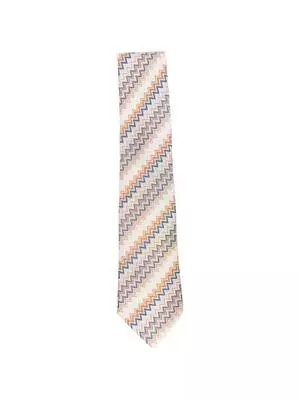 Missoni Zigzag-pattern Tie - Neutrals