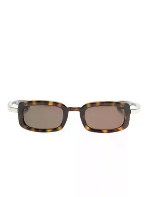 Gucci Rectangle-frame Sunglasses - Gold