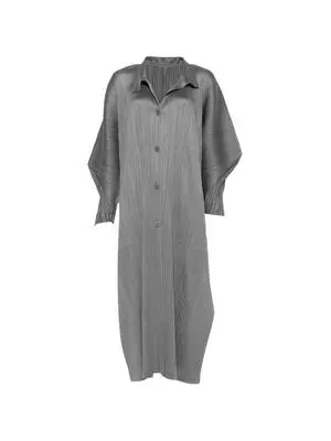 Issey Miyake Skyline Buttoned Pleated Coat - Grey