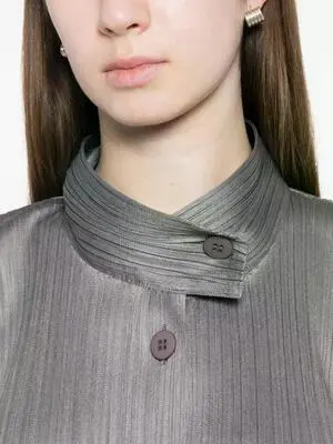 Issey Miyake Skyline Buttoned Pleated Coat - Grey