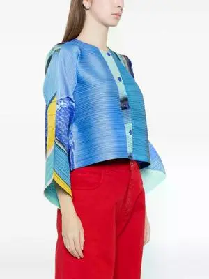 Issey Miyake Pleated Buttoned Blouse