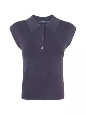 Seventy Buttoned Polo Top - Blue