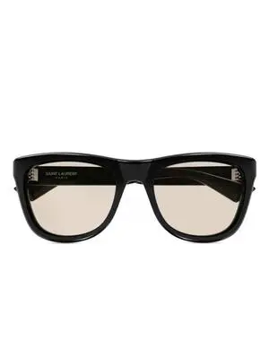 Saint Laurent Logo-print Sunglasses - Black