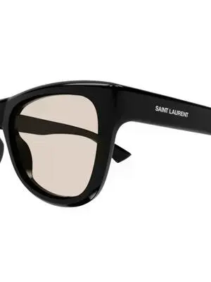 Saint Laurent Logo-print Sunglasses - Black