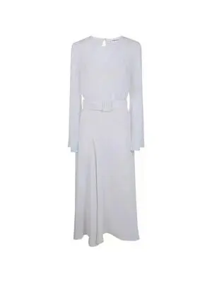P.a.r.o.s.h Belted Long-sleeved Dress - White