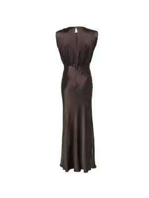 SEMICOUTURE Casilda Maxi Dress - Brown