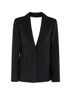 SEMICOUTURE Shawl Collar Single-button Blazer - Black