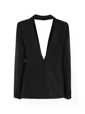 SEMICOUTURE Shawl Collar Single-button Blazer