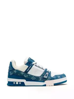LOUIS VUITTON Trainer Monogram Denim Sneakers - White