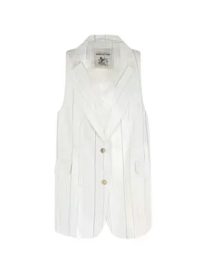 SEMICOUTURE Pinstripe Buttoned Waistcoat - White