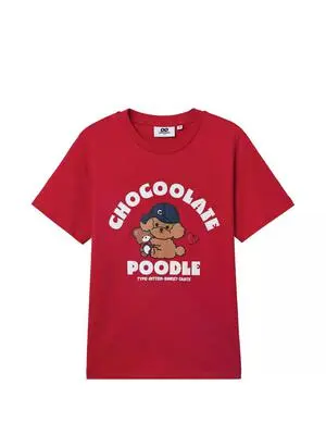 CHOCOOLATE Poodle-graphic T-shirt - Red