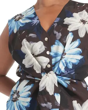 ESTELLE Floral Tie-front Shirt