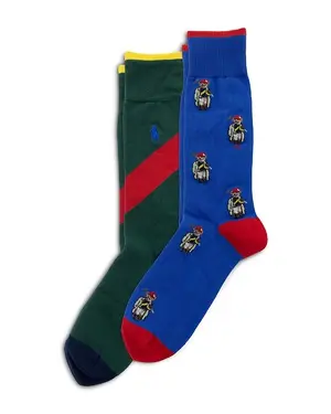 Polo Ralph Lauren Polo Society Mini Bear Crew Socks Pack - Royal