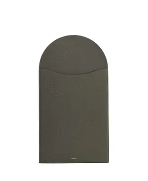 Cuyana Convertible 14" Leather Laptop Sleeve - Dark Olive
