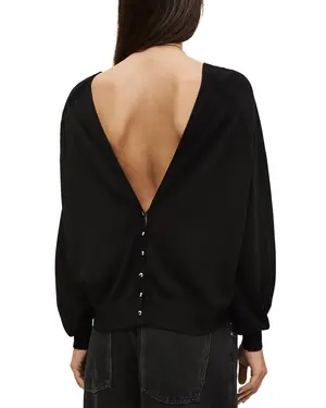 Ba&sh Brenda V-neck Pullover With Button Detail - Black