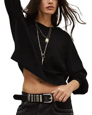 Ba&sh Brenda V-neck Pullover With Button Detail - Black
