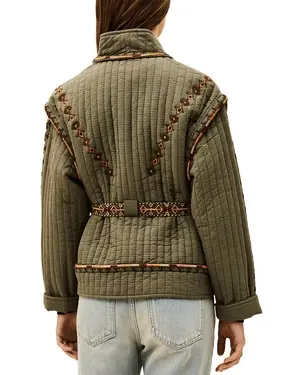Ba&sh Quilted Cotton Jacket - Khaki