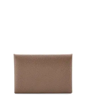 HERMES Calvi Duo Card Holder Epsom - Gray