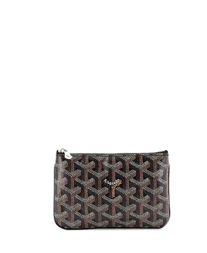 GOYARD Pm Senat Zip Pouch Coated Canvas - Black