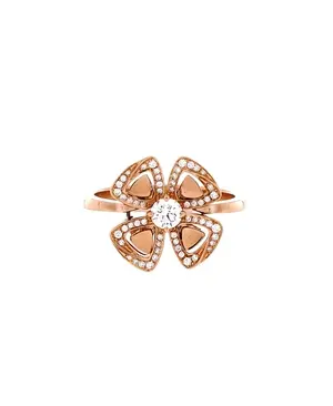 BVLGARI Fiorever Ring 18k Rose Gold And Diamonds - Pink