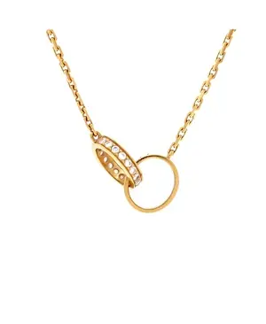 CARTIER Love Interlocking 18k And Diamond Necklace - Gold