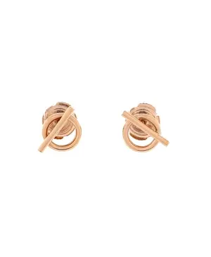 HERMES Small Echappee Stud Earrings 18k Rose Gold