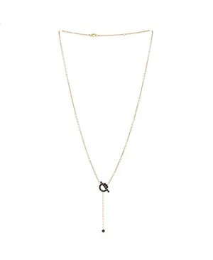 HERMES Finesse Lariat Pendant Necklace - Pink