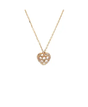 CARTIER Heart Pendant Necklace 18k Rose Gold And Diamonds - Pink