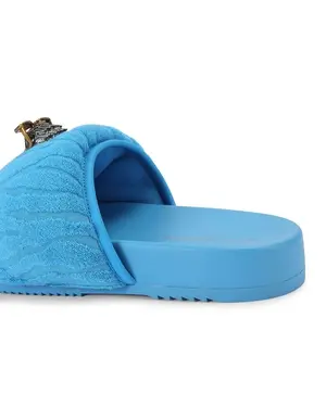 Kurt Geiger Eagle Puff Slide Sandal - Medium Blue